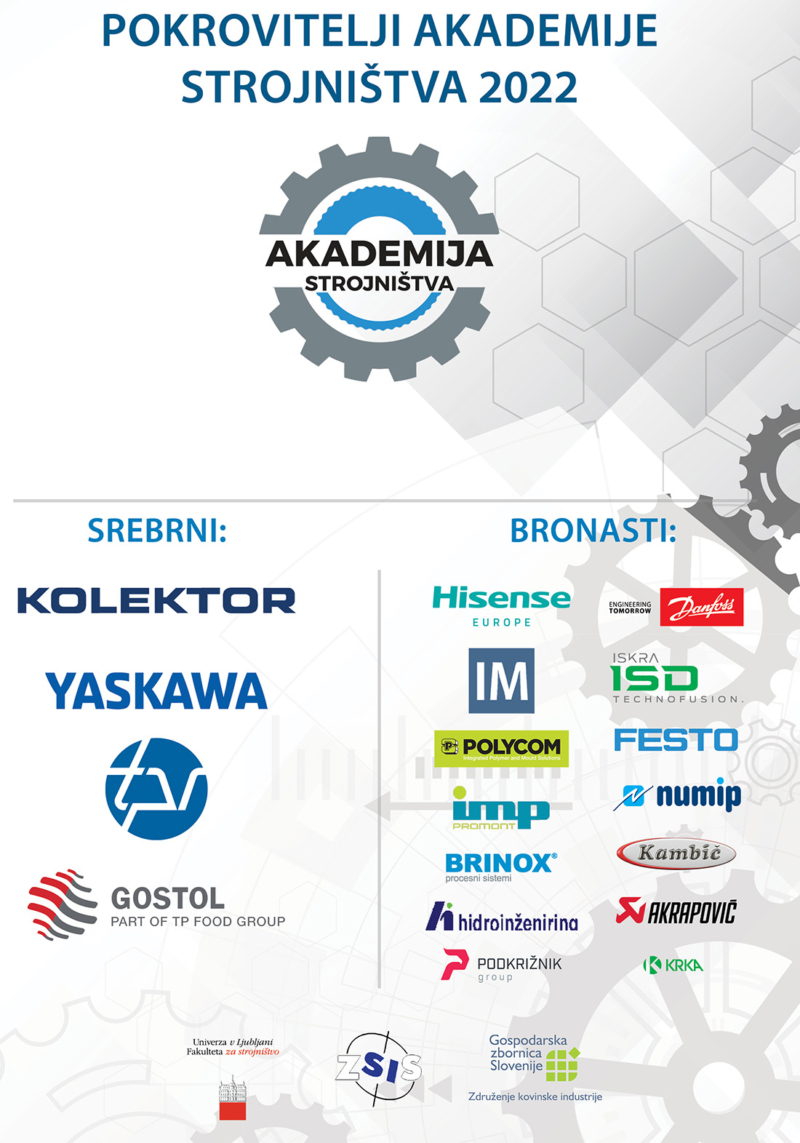Pokrovitelji- Akademija strojništva 2022 - ZSIS